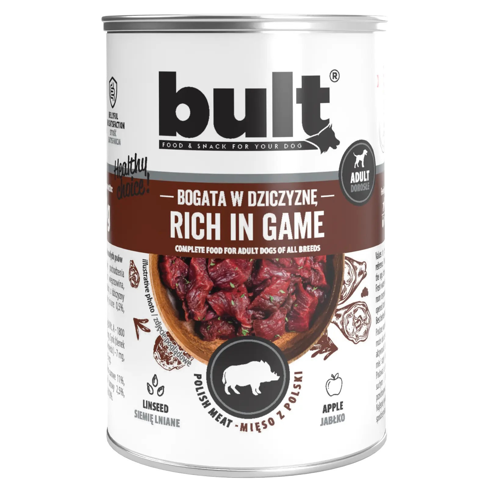 BULT MOKRA KARMA W PUSZCE DLA PSA BOGATA W DZICZYZNĘ 6x400g - Tukan24